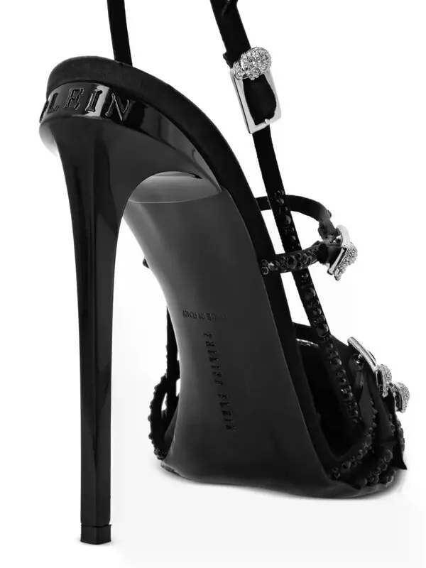 Philipp Plein Multi-strap Embellished High-heel Slingback Pumps - Black