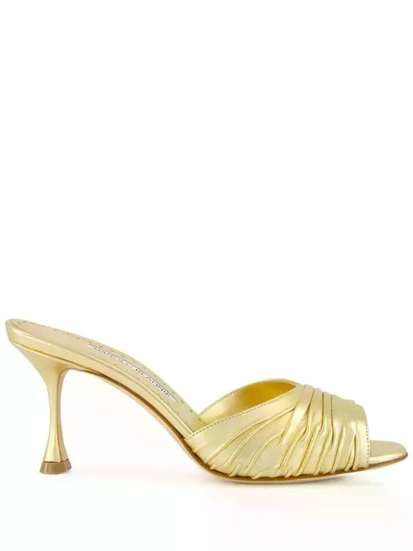 Manolo Blahnik 70mm Pirua Sandals - Gold