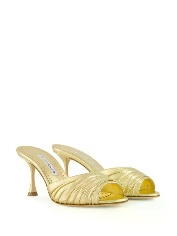 Manolo Blahnik 70mm Pirua Sandals - Gold