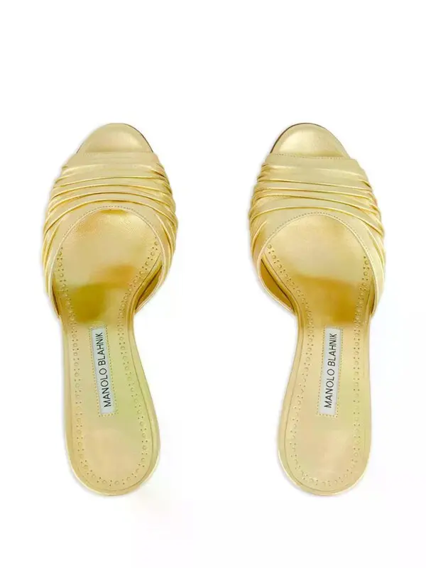 Manolo Blahnik 70mm Pirua Sandals - Gold