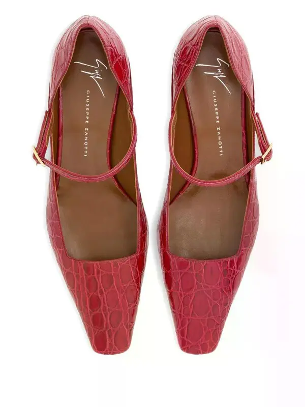 GIUSEPPE ZANOTTI Crocodile-effect Mary Jane Pumps