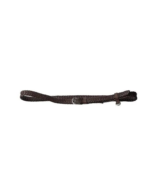 Prada Narrow Braided Leather Belt - Brown