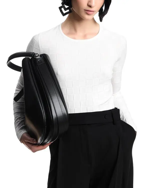 Emporio Armani Textured Knit Top - Solid White