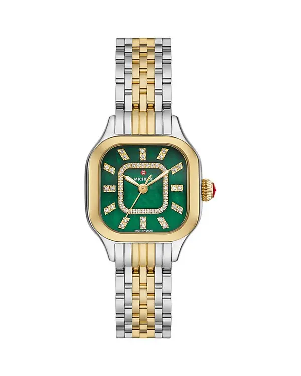 Michele Meggie Watch, 29mm - Green/two Tone
