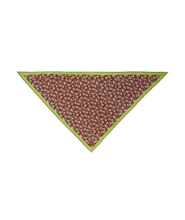 Prada Printed Silk Twill Scarf - Brown