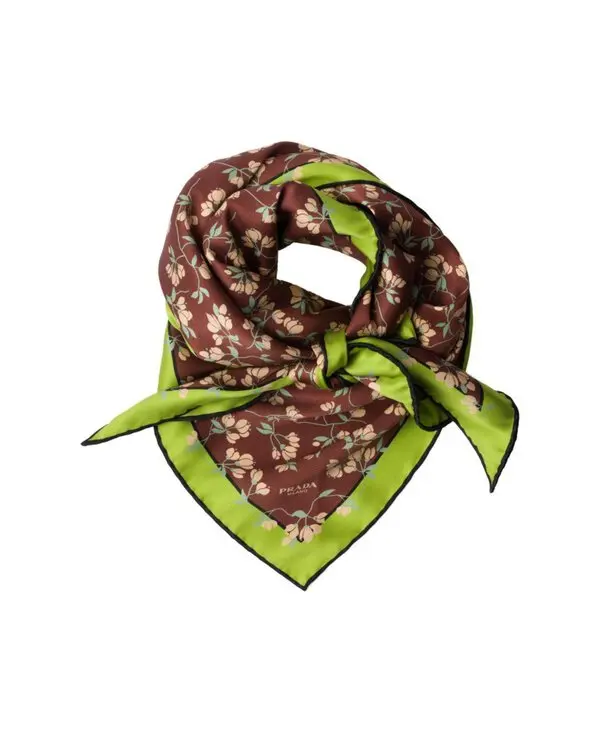 Prada Printed Silk Twill Scarf