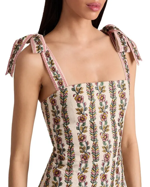 Maryann Embroidered Dress - Off White Multi