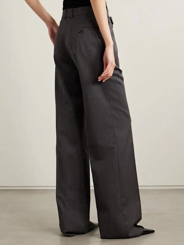 Veronica De Piante Taylor Pinstriped Wool-twill Pants