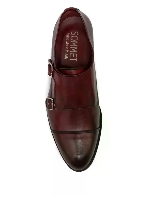 SOMMET Double-buckle Calf Leather Oxford Shoes