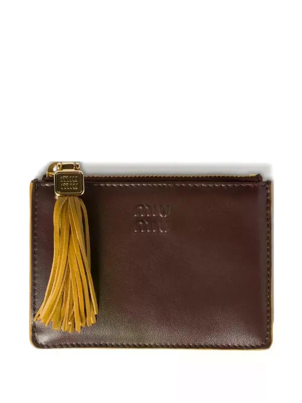 Miu Miu Tassel-detail Card Holder - Brown