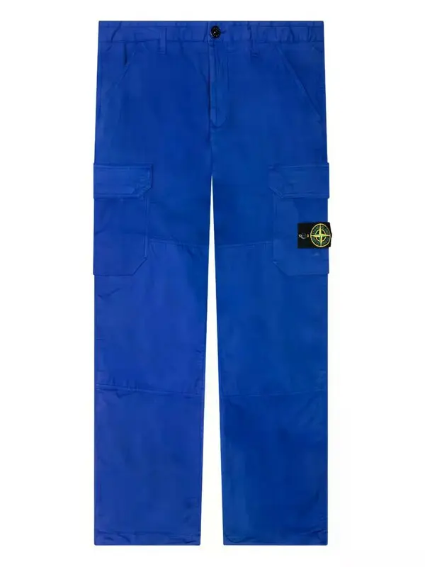 Stone Island Cargo Trousers With Detachable Compass Badge - Blue