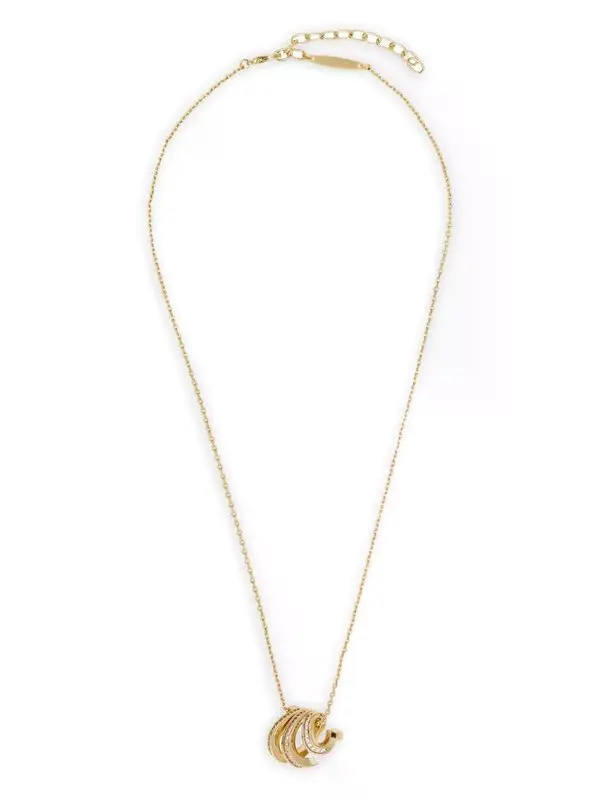 FERRAGAMO Triple Gancini Crystal Necklace - Gold