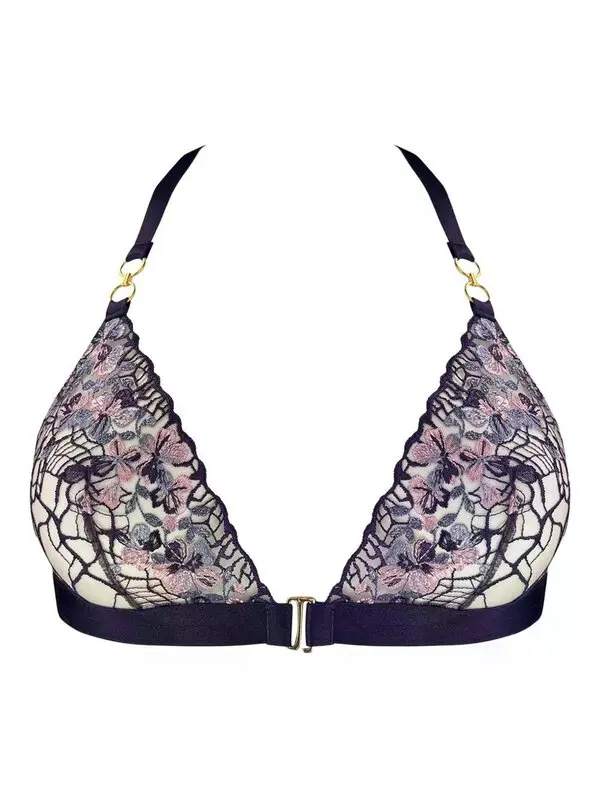 BORDELLE Amela Embroidered Triangle Bra - Purple