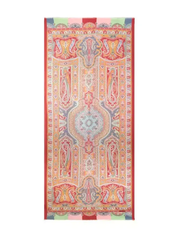 Etro Paisley-pattern Scarf - Orange