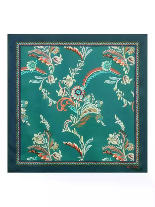 Etro Paisley-print Silk Scarf - Green