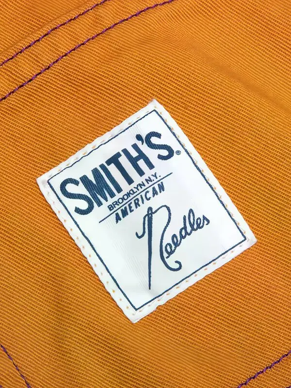 Needles X Smith's Butterfly-embroidered Twill Trousers - Orange