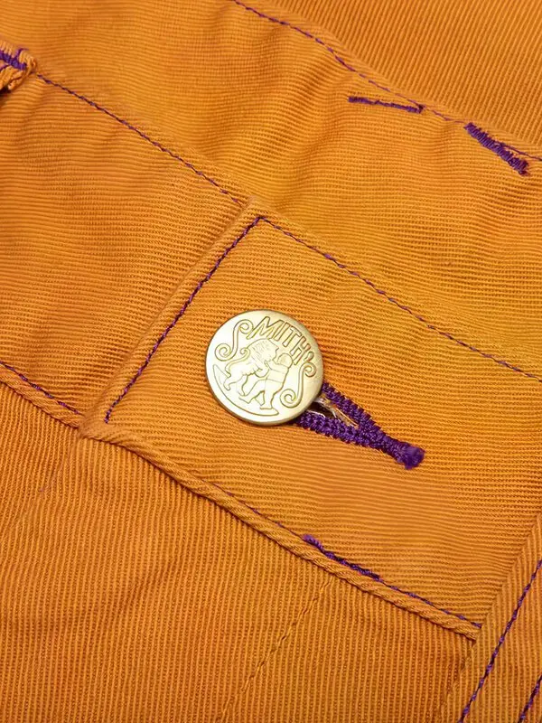 Needles X Smith's Butterfly-embroidered Twill Trousers - Orange