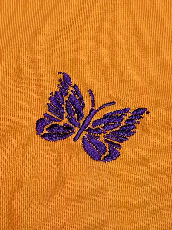 Needles X Smith's Butterfly-embroidered Twill Trousers - Orange
