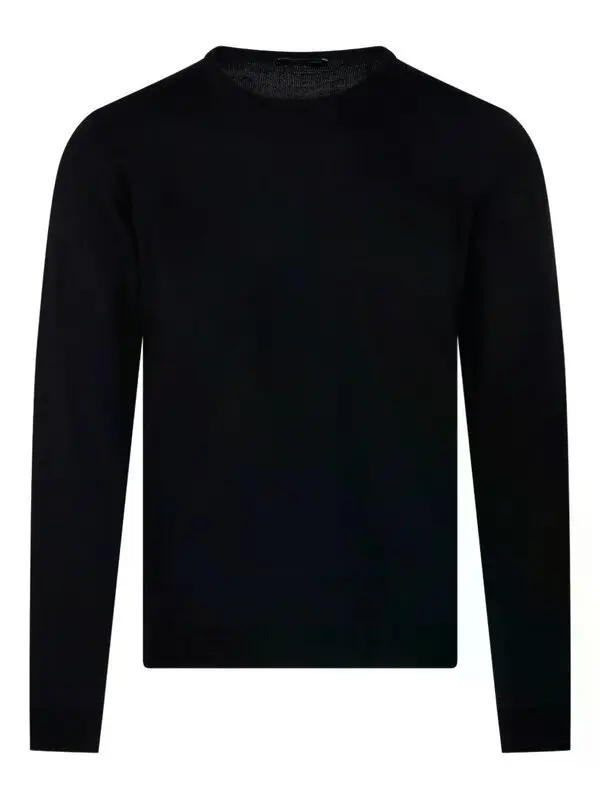 ROBERTO COLLINA Crew-neck Long-sleeve Sweater - Black