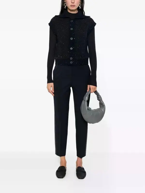 Peserico Embellished Buttoned Vest - Blue