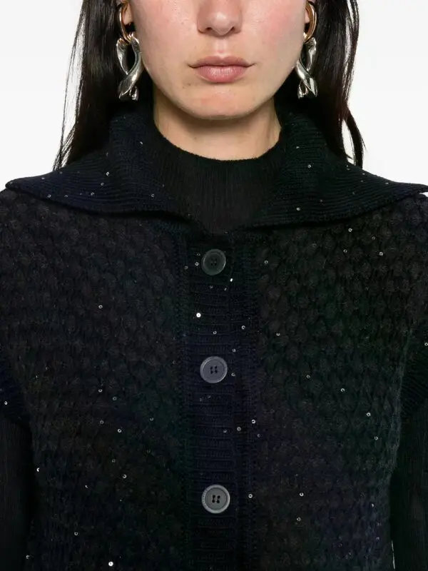 Peserico Embellished Buttoned Vest - Blue