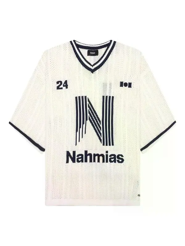 NAHMIAS V-neck Knitted T-shirt - Neutrals