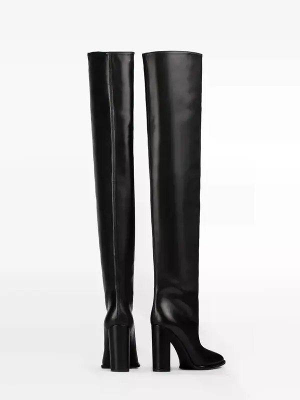 LE SILLA 110mm Elsa Block-heel Leather Boots - Black
