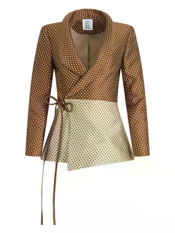 Rosie Assoulin Rapt Attention Polka-dot Wrap Blazer - Brown