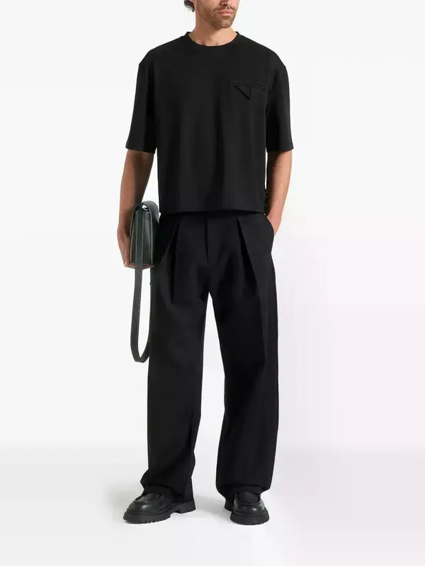 Manière De Voir Lior Box Pleat Hatched Wide Leg Trousers