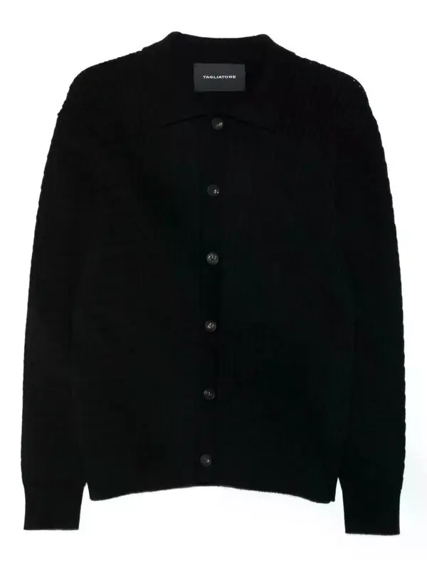Tagliatore Wool Cardigan - Black