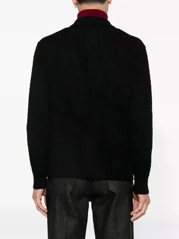 Tagliatore Wool Cardigan - Black