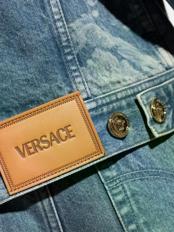 Versace Floral-print Denim Jacket