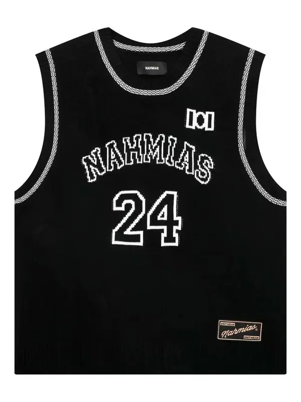NAHMIAS Knitted Number Vest - Black