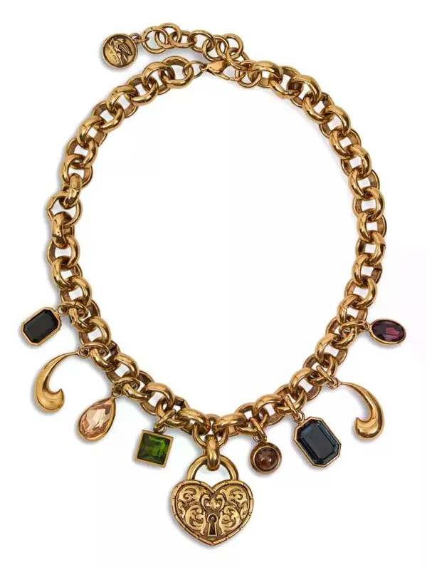 Etro Heart-lock Chain Necklace - Gold