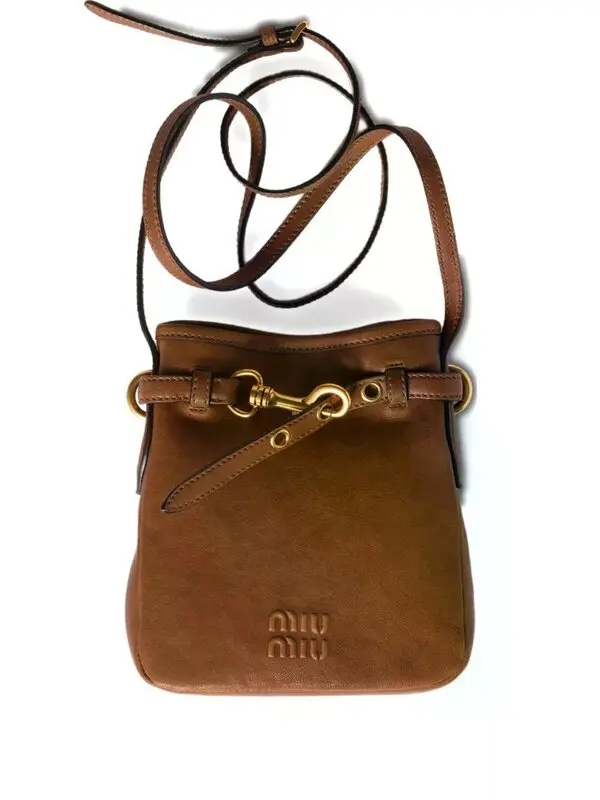 Miu Miu Leather Strap Pouch - Brown