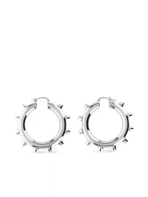 JIL SANDER Spike-embellished Hoop Earrings - Silver