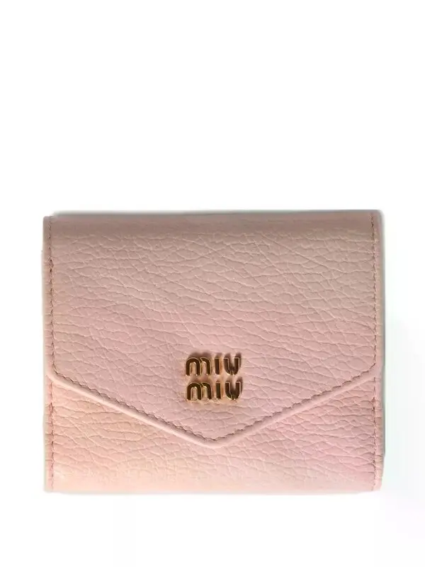 Miu Miu Logo-plaque Leather Wallet - F0loz Pink