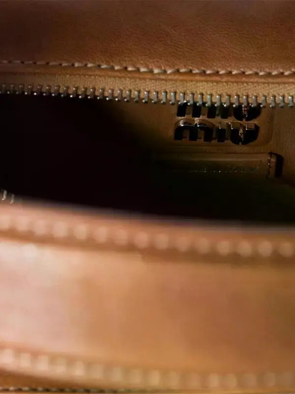 Miu Miu Leather Shoulder Bag With Multiple Pockets