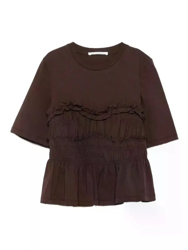 Cecilie Bahnsen Smocked Ruffled Top
