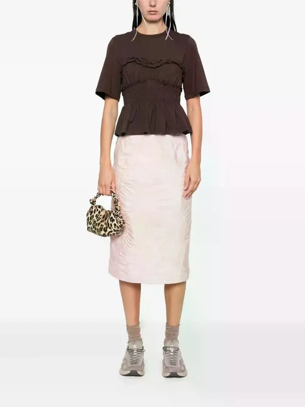 Cecilie Bahnsen Smocked Ruffled Top