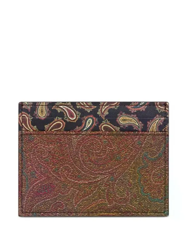 Etro Paisley Card Holder - Brown