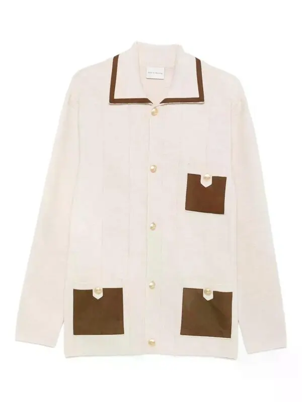 Drole De Monsieur Buttoned-pocket Cardigan - Neutrals