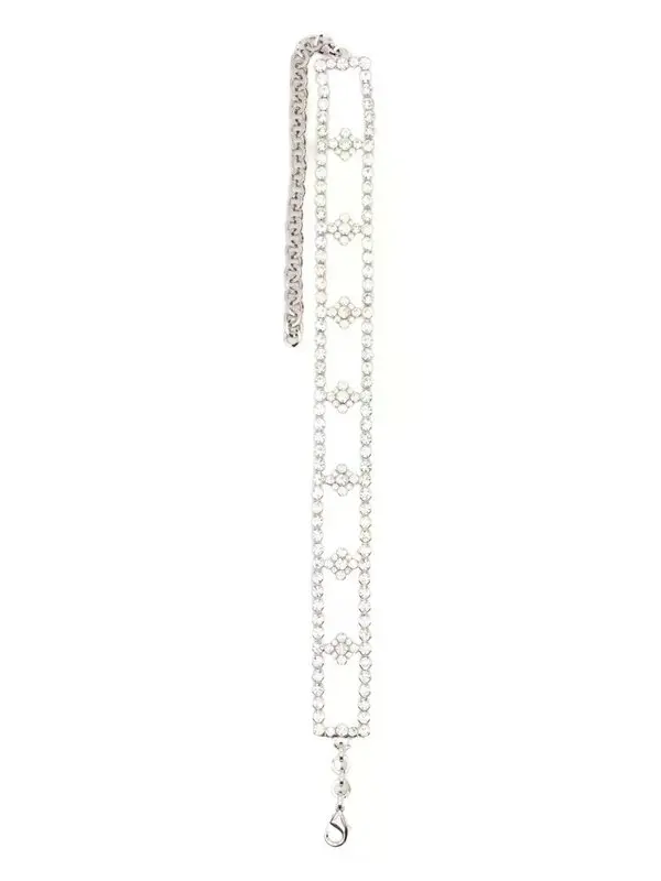 Alessandra Rich Crystal-embellished Necklace - Silver