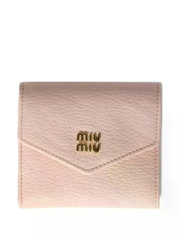 Miu Miu Logo-plaque Leather Wallet - Pink