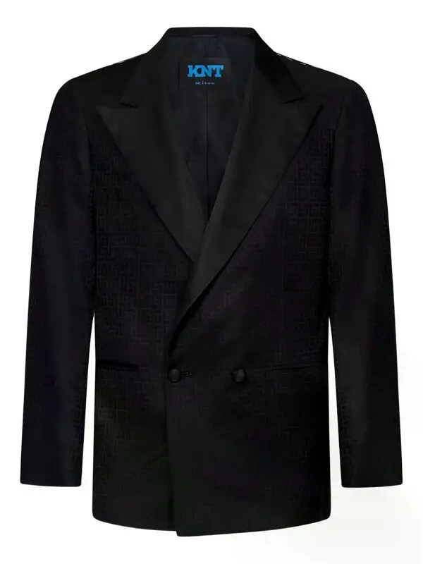 Kiton Peak-lapel Geometric-pattern Blazer