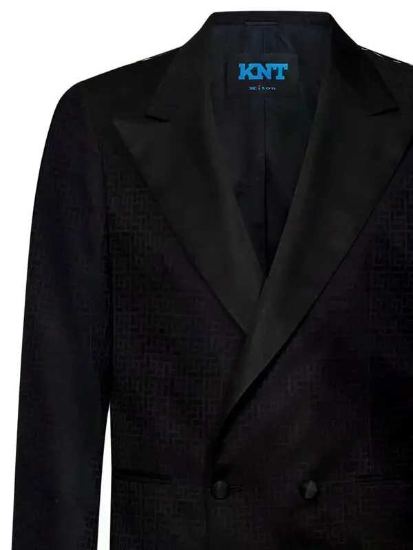 Kiton Peak-lapel Geometric-pattern Blazer