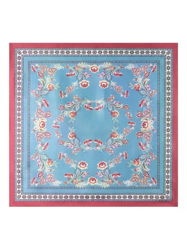 Etro Floral-print Silk Scarf - Blue