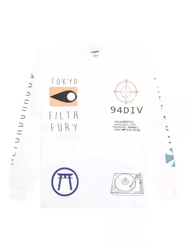 NEIGHBORHOOD Graphic Long-sleeve Sweatshirt - White
