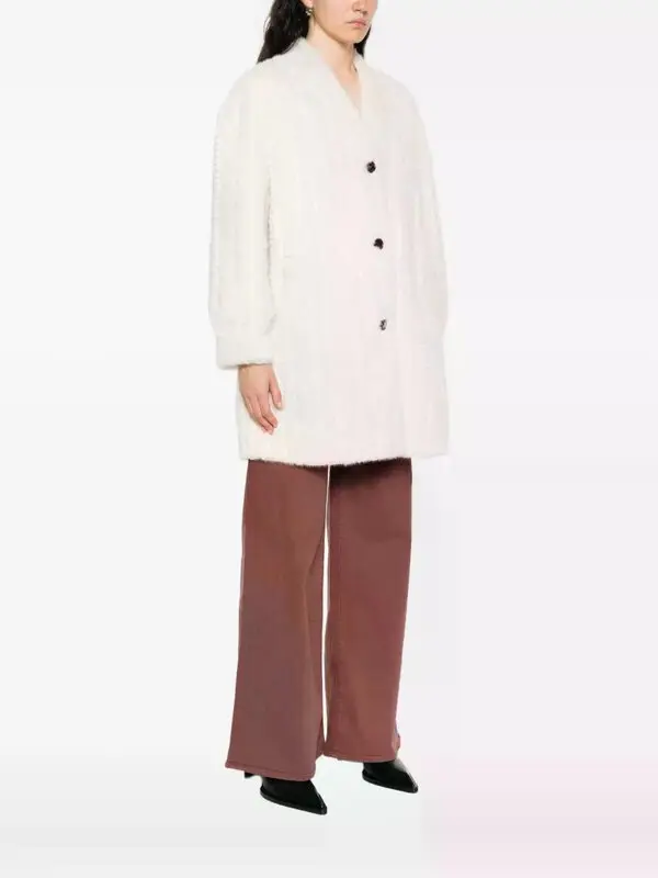 ERMANNO FIRENZE Cable-knit Buttoned Coat