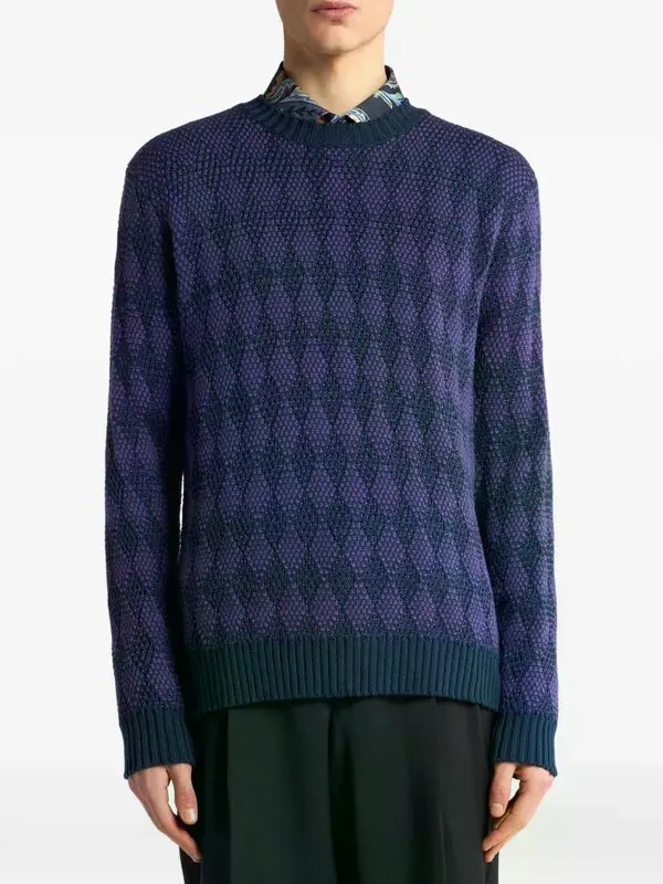 Etro Jacquard Diamond-pattern Sweater